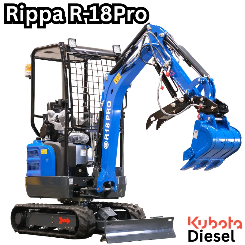 Rippa R18 Pro Excavator – 1.8 Tonnes Kubota Diesel