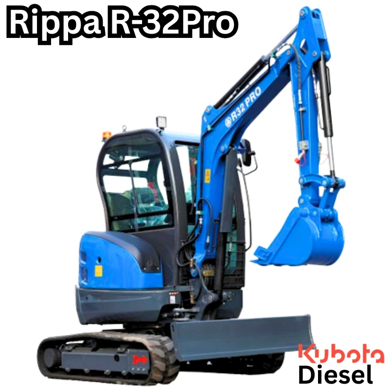 Rippa R32-Pro Mini Excavator – 3.2-Tonne Kubota Diesel Compact Powerhouse